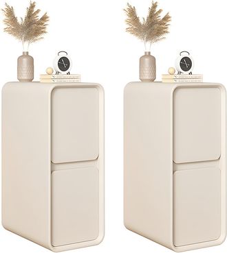 Generic Weiß - 1-teilig/2-teilig, Moderner Rosa Nachttisch Mit Kunstlederoberfläche Und Schublade Aus Massivholz for Schlafzimmer, Wohnzimmer, 12 X 16 X 20(Wh