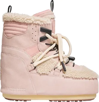 Moncler Moncler Moon Boot X Icon Low Padded Snow Boot, Women, Pink, Size: 36-38