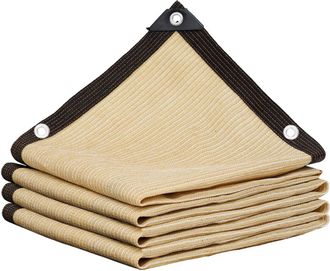 Generic Sonnensegel beige mit Ösen für Pflanzen und Garten, 5 x 10 m, Sonnenschutz und Sichtschutz für den Außenbereich