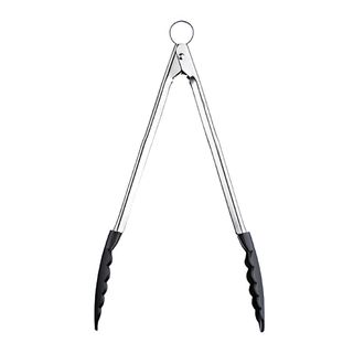 Cuisipro K&uuml;chenzange Edelstahl mit Nylon-Enden, 30,5 cm, Grillzange Edelstahl mit Verriegelungsmechanismus, Hitzebest&auml;ndige Kochzange bis 220&deg;C, Nudelzange mit