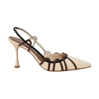 Manolo Blahnik Femme, Chaussures, Beige, Taille: 39 1/2 EU Escarpins 90