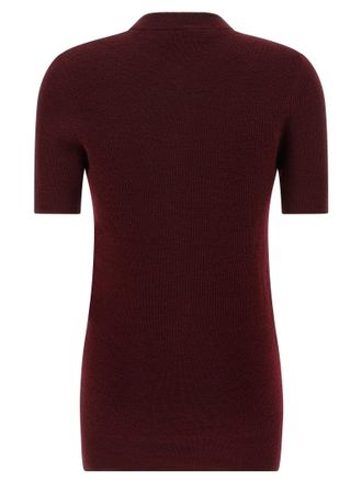 Prada Womens Bordeaux Virgin Wool Cardigan Clothing