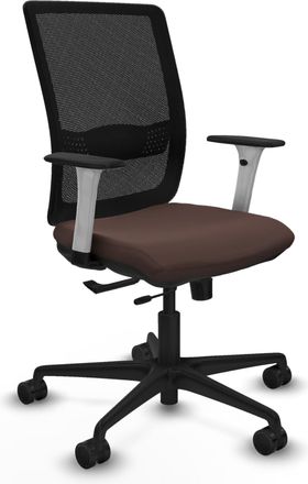 Piqueras y Crespo Haches Drehbarer Hochstuhl mit wei&szlig;en und schwarzen Armlehnen, h&ouml;henverstellbare Lendenwirbelst&uuml;tze, ausgestattet mit Syncro/Traslack und injiziertem 