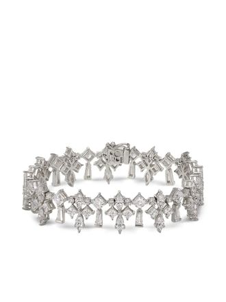 Anabela Chan bracelet Fleur-De-Lys en or blanc 18ct pav&eacute; de diamants