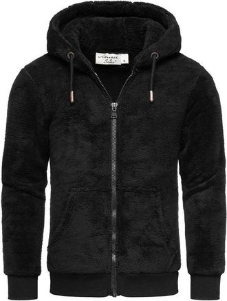 Amaci & Sons Sweatjacke BERWYN Teddyfell Jacke Herren Teddy Sweatjacke Plüsch Hoodie Pullover Zipper Jacke