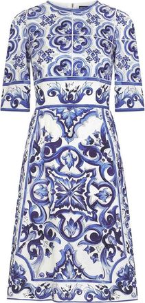 Dolce & Gabbana Robe Au Genou - Bleu