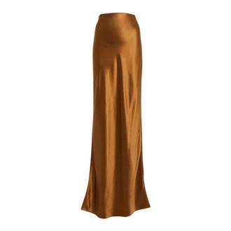 Saint Laurent Bronze Seiden Sliprock - - Skirts - Damen - Braun - L