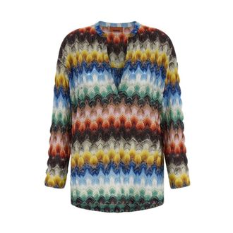 Missoni Femme, Pulls, Multicolore, Taille: 40 FR V-neck Tricots