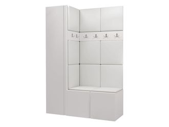 Mirjan24 Garderoben-Set Monati IX, Kleiderschrank, Schuhschrank mit 6 F&auml;cher, 2X Kleiderhakenbrett, Gepolstertes Paneel/Wandpaneel, 8 Doppelhaken, Flurgarderob