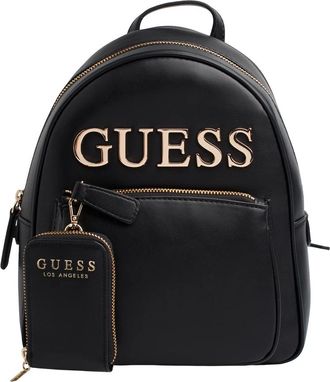 Guess Femme, Sacs, Noir, Taille: ONE Size Sac à Dos Urbain Fonctionnel avec Accessoire Détachable