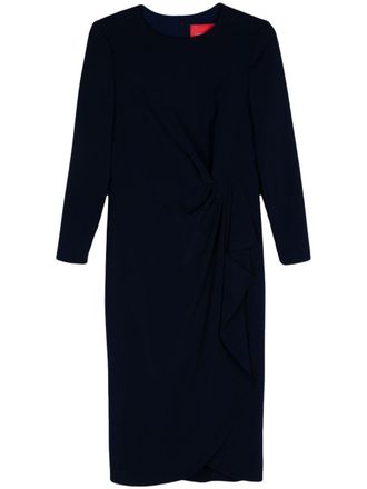 Carolina Herrera robe mi-longue à design drapé - Bleu