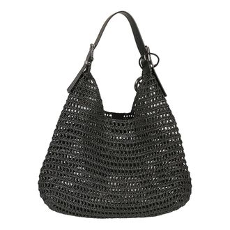 Michael Kors Femme, Sacs, Noir, Taille: ONE Size Sac bandouli&egrave;re hobo Nolita Large en crochet
