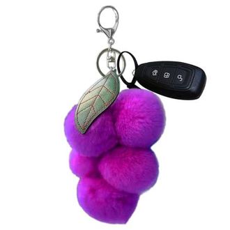 Generico Porte-cl&eacute;s en forme de fruit, porte-cl&eacute;s en forme de raisin - Pendentif en peluche de raisin | Porte-cl&eacute;s de sac &agrave; main tendance pour porte-monnaie t&eacute;