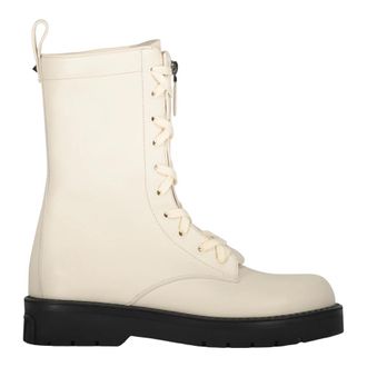 Valentino Garavani Schn&uuml;rstiefel aus Kalbsleder mit Rei&szlig;verschl&uuml;ssen - - Shoes - Damen - Beige - 40 EU