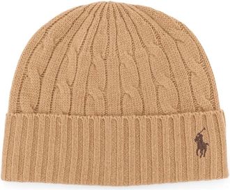 Polo Ralph Lauren Homme, Accessoires, Brun, Taille: ONE Size Bonnet Classique en Tricot à Câble