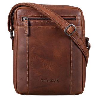STILORD Fox Herrentasche Leder Vintage Messenger Bag Männer Handtasche klein für 10,1 bis 10,5 Zoll iPad Tablethülle Männer Handtasche Echtleder, Farbe:porto 