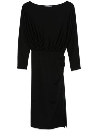 Kaos robe mi-longue &agrave; design fronc&eacute; - Noir
