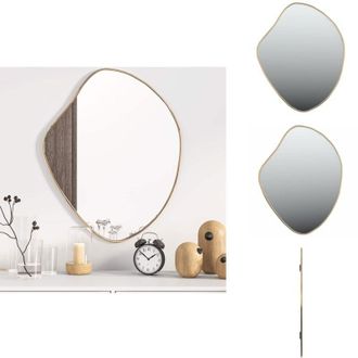 vidaXL Miroir mural Dor&eacute; 60x50 cm - Miroir Mural - Miroir Dor&eacute; - D&eacute;coration Murale - Miroir Design - Miroir Salle De Bain