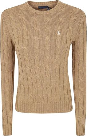 Polo Ralph Lauren Femme, Pulls, Brun, Taille: 42 FR Cotton Cable Crew Knit