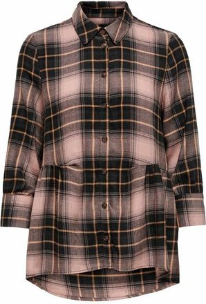 Only Damen Onlnew Canberra 3/4 Check Shirt Nooswvn Karohemd, Schwarz, S EU