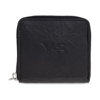 Yohji Yamamoto unisex, Accessoires, Noir, Taille: ONE Size Portefeuille en cuir froiss&eacute;