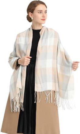 Miss Lulu Echarpes Femme Hiver Chaud en Carreaux Doux Foulard Châle écharpe épais Pull Châle Mode écharpe Longue Grand Unisexe Tartan Poncho Vintage Multicolore
