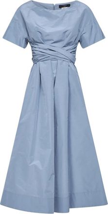 Max Mara Femme, Robes, Bleu, Taille: 36 FR Flared Taffeta Dress