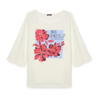 Fiorella Rubino T-Shirt mit Motivationsschriftzug und Print - - Tops - Damen - Wei&szlig; - M