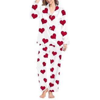 Generic Pyjama pour femme - Pyjama moelleux &agrave; manches longues pour femme - Pyjama confortable pour mari&eacute;e - Ensemble 2 pi&egrave;ces - Grande taille - Pyjama d&eacute;t&eacute; po