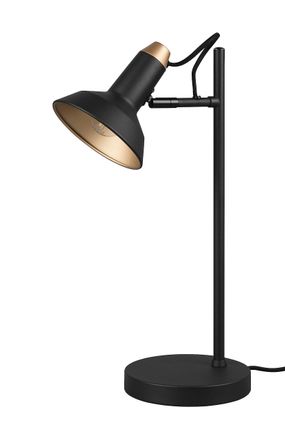 Trio Leuchten Tischleuchte Roxie 511900132, Metall Schwarz matt/goldfarbig, exkl. 1x E14