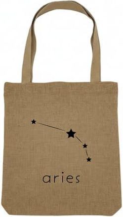 Fabulous Sac Shopping Tote Bag Aspect Lin - Aries Astrology Sign Star Constellation Minimalist - Sac de Courses Toile Epaisse 360g Beige Naturel Cabas Port&eacute; Ep