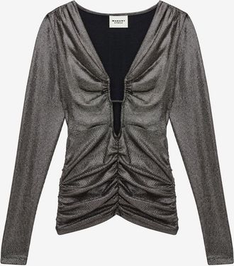 Isabel Marant Top Buffy - Femme - Noir M&eacute;tallique - Taille 34 - Marant &Eacute;toile