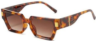 Generic Lunettes de soleil tendance classiques à petits rivets pour femmes et hommes vintage tendance lunettes de soleil conduite voyage nuances UV400, Thé lé