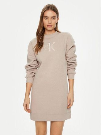 Calvin Klein Jeans Strickkleid J20J224834 Beige Relaxed Fit