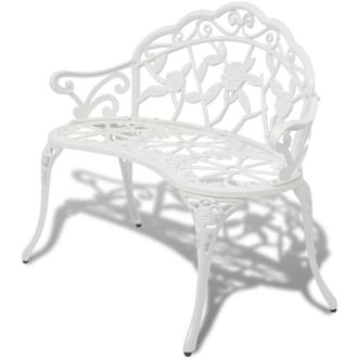 vidaXL Vidaxl - Banc de jardin de 100 cm dans Die -Cast aluminium Romantic Design diverses couleurs couleur : Blanc