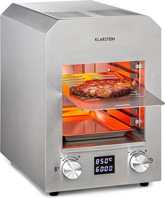 Klarstein Hannibal Barbecue int&eacute;rieur haute temp&eacute;rature 2200W 850&deg;C inox argent