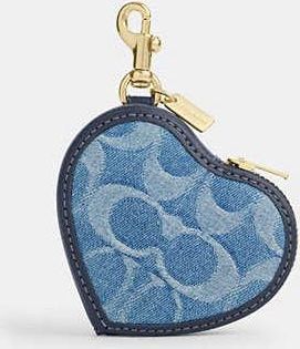 Coach Herz-Taschenanh&auml;nger Aus Signature-Denim