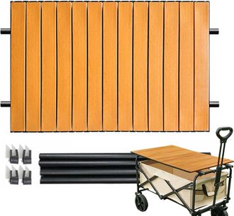 Generic Tragbarer Outdoor-Tisch - Top aus Metall | Reise Picknick BBQ Camp Beach Yard Backyard Furniture, Lightweight Faltbarer Trolley B&uuml;ro f&uuml;r Esszimmer K&uuml;c