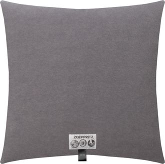 Zoeppritz Soft-Fleece-Kissenbezug - Polarfleece-Kissenbezug mit Häkelstich - Flauschige Kissenhülle - 40x40 cm - 935 Titanium - von zoeppritz since 1828, 702291
