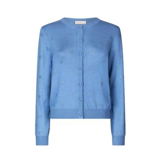 Liu Jo Femme, Pulls, Bleu, Taille: 38 FR Cardigan Bleu avec Logo