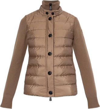 Moncler Cardigan mit Dauneneinsatz - - Knitwear - Damen - Braun - L