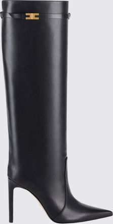 Elisabetta Franchi Bottes hautes en cuir lisse &agrave; talon aiguille