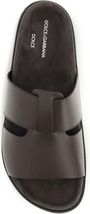 Dolce & Gabbana Mens Sandals Brown Calf Leather