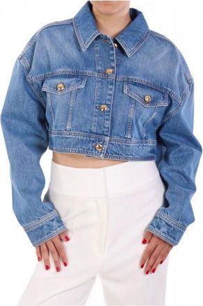 Elisabetta Franchi Femme, Vestes, Bleu, Taille: 42 FR Bj35N51E2 Veste