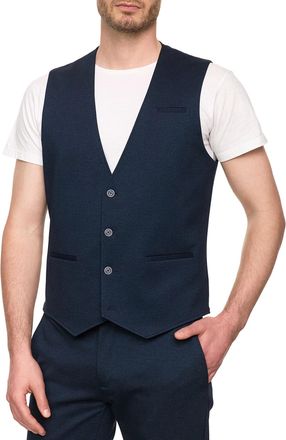 JEFF Herren JFFinn Weste mit 4-Wege-Stretch-Ponti Roma | Anzugweste Herrenweste Herringbone, 50