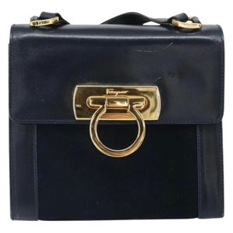 Ferragamo Sac &agrave; bandouli&egrave;re en cuir Pre-owned - Femme - Pre-owned - Bleu - Taille: ONE Size