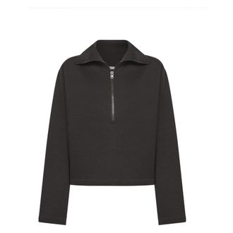 Christophe Lemaire Hoher Kragen Rei&szlig;verschluss Pullover Grau - - Tops - Damen - Schwarzk - XS