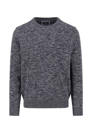 Fynch-Hatton Strickpullover aus Baumwolle mit Rundhalsausschnitt Charcoal / 3XL