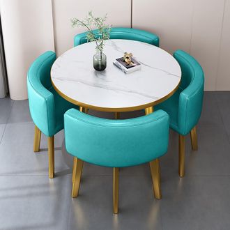 Generic 5-teiliges Esszimmer-Set, runder Tisch und 4 St&uuml;hle, K&uuml;chentisch, Fr&uuml;hst&uuml;cksbar, Konferenztisch f&uuml;r Esszimmer, K&uuml;che, B&uuml;ro