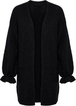 STUDIO UNTOLD Strickjacke Long-Strickjacke oversized &Auml;rmel-Raffung